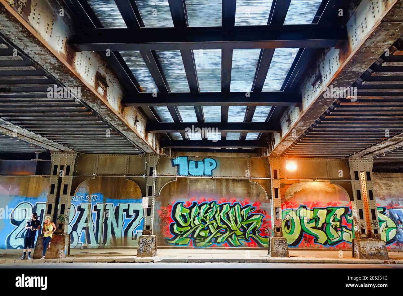 Graffiti under railroad bridge hi-res stock photography and images - Alamy