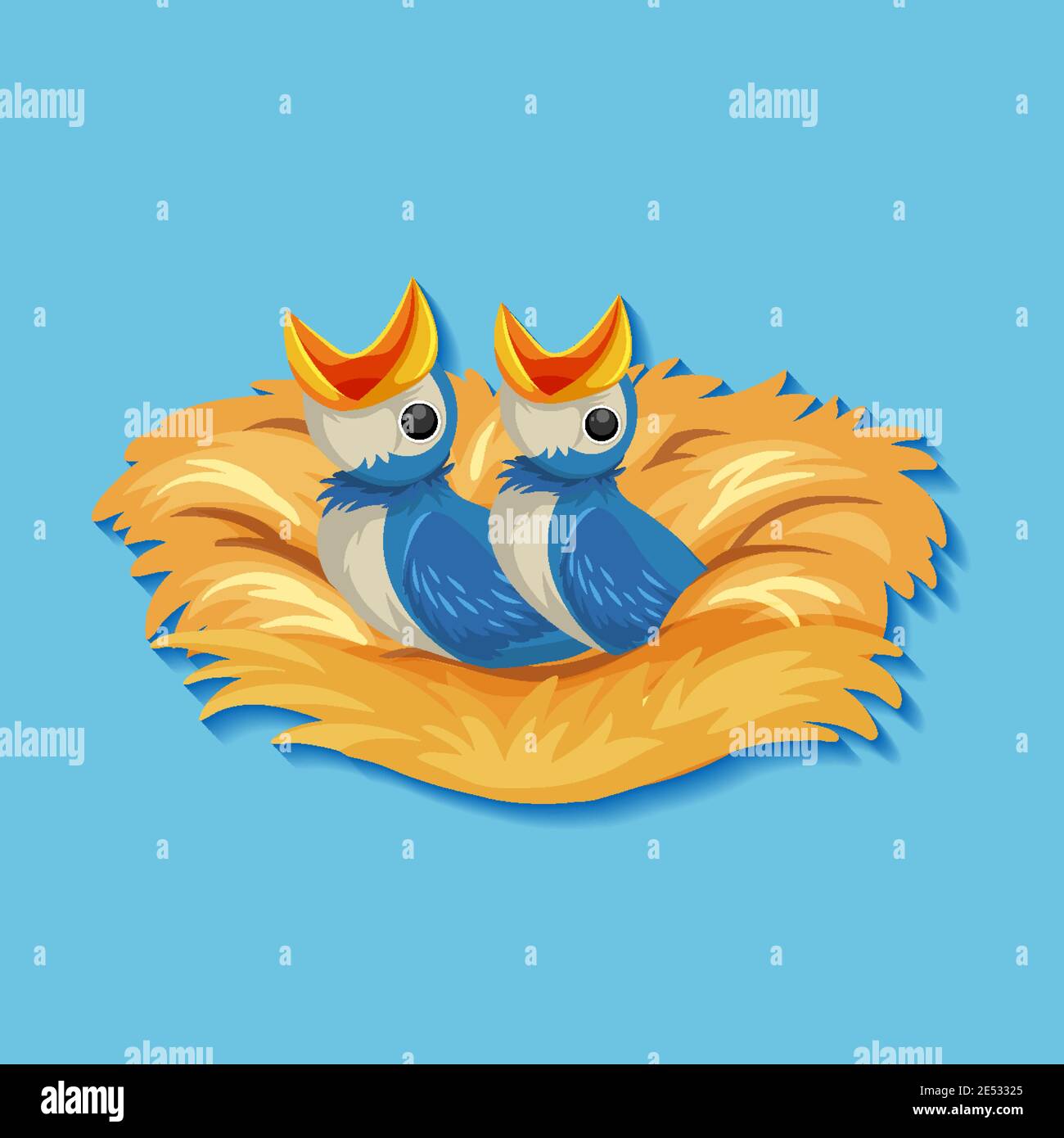 Hungry chicks cartoon character illustration Stock Vector Image & Art ...