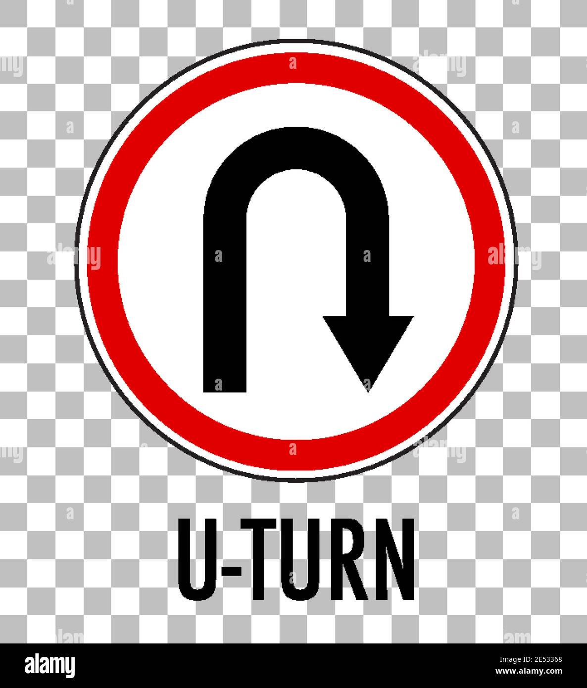 U turn forbidden road sign hi-res stock photography and images - Alamy