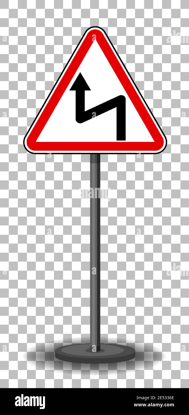 Left reverse bend sign with stand isolated on transparent background ...