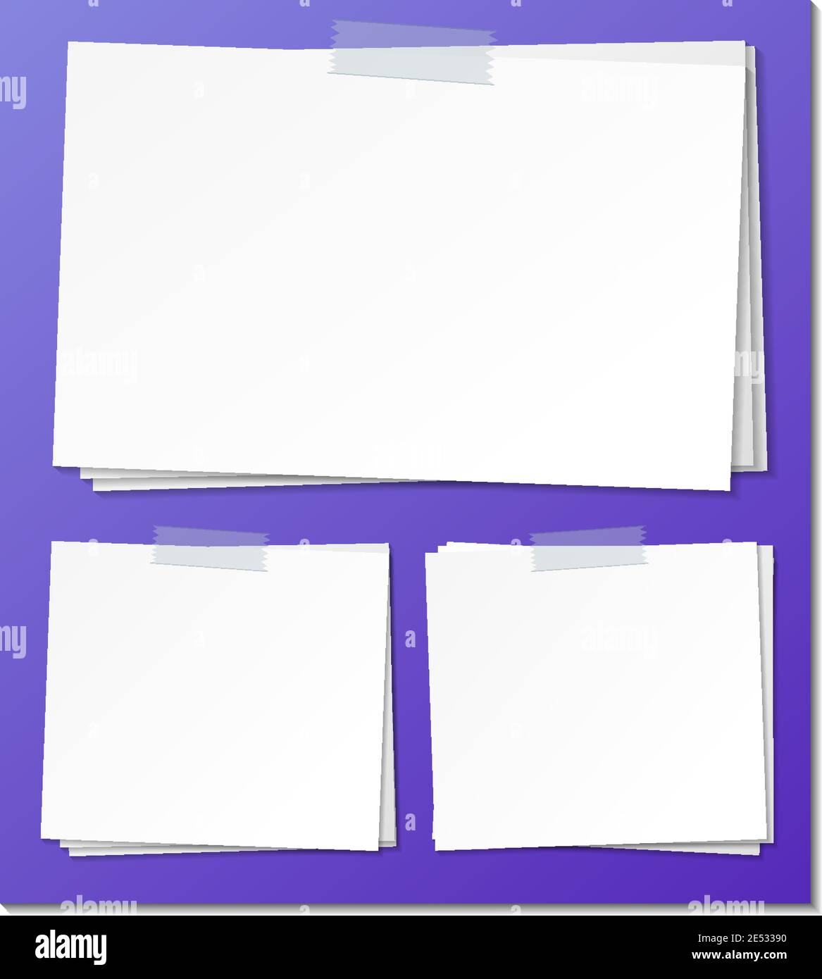 Set of empty sticky note paper template illustration Stock Vector Image ...