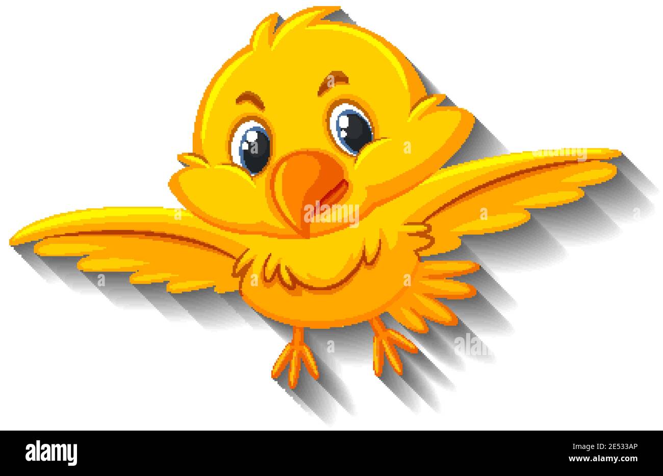 Cute yellow bird cartoon character illustration Stock Vector Image ...