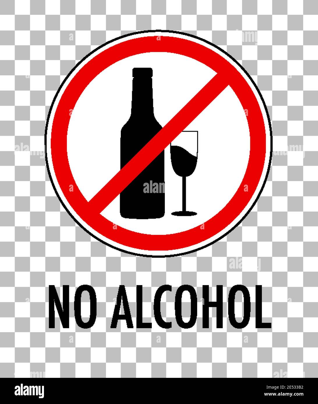 No alcohol sign isolated on transparent background illustration Stock ...