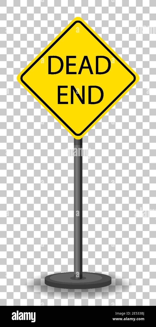 Yellow traffic warning sign on transparent background illustration ...