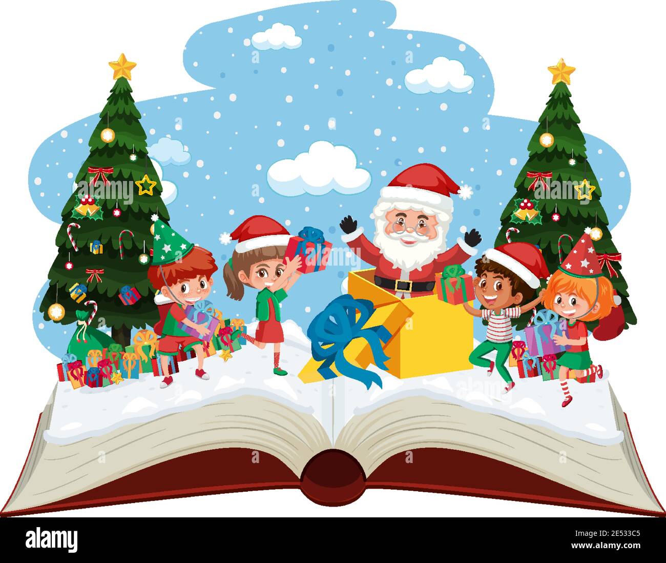 Santa Claus With Children Clip Art