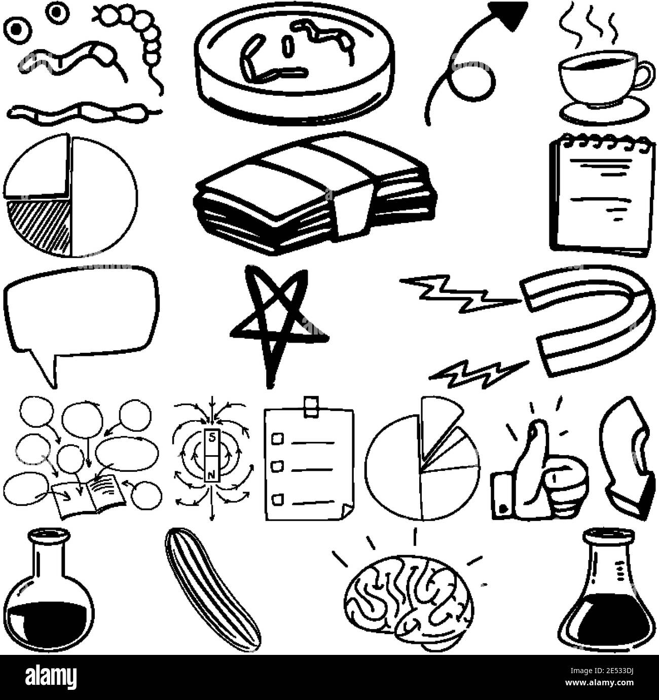 Set of item and symbol hand drawn doodle illustration Stock Vector ...