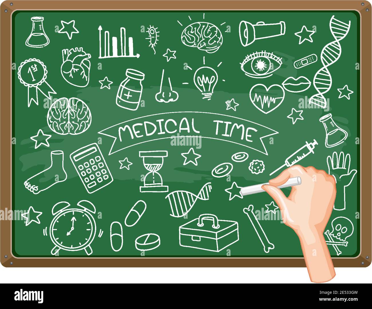 Hand drawing medical element on chalkboard illustration Stock Vector ...