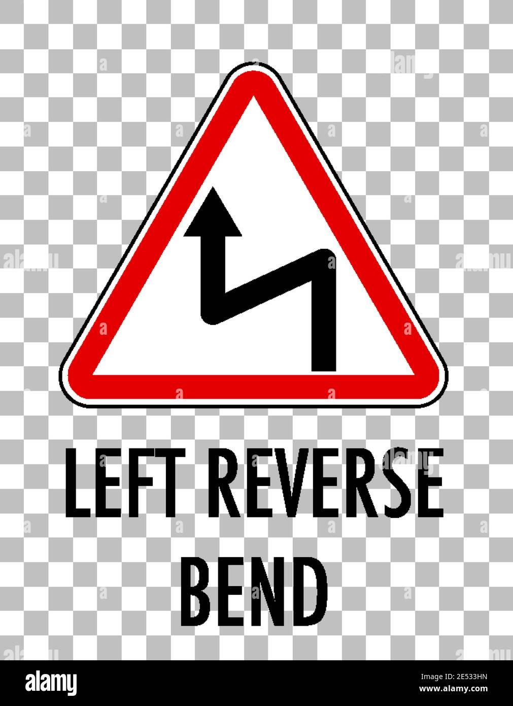 Right reverse bend sign isolated on transparent background illustration ...