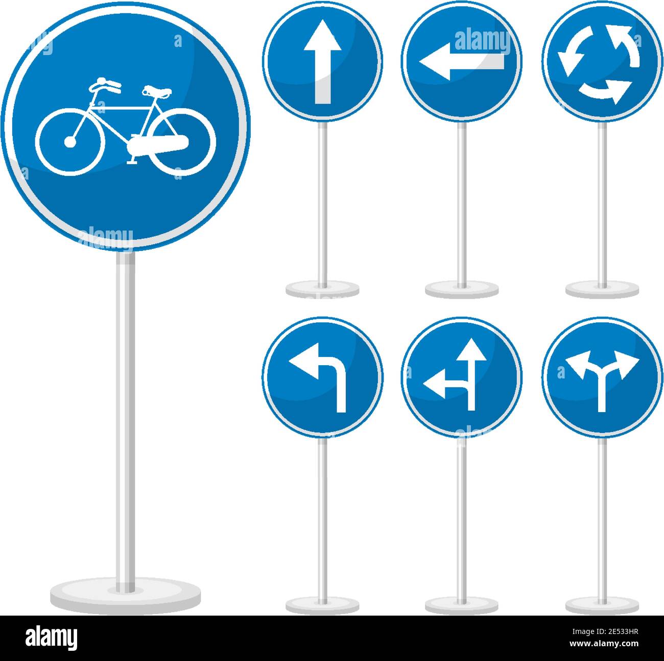 Blue traffic sign on white background illustration Stock Vector Image ...