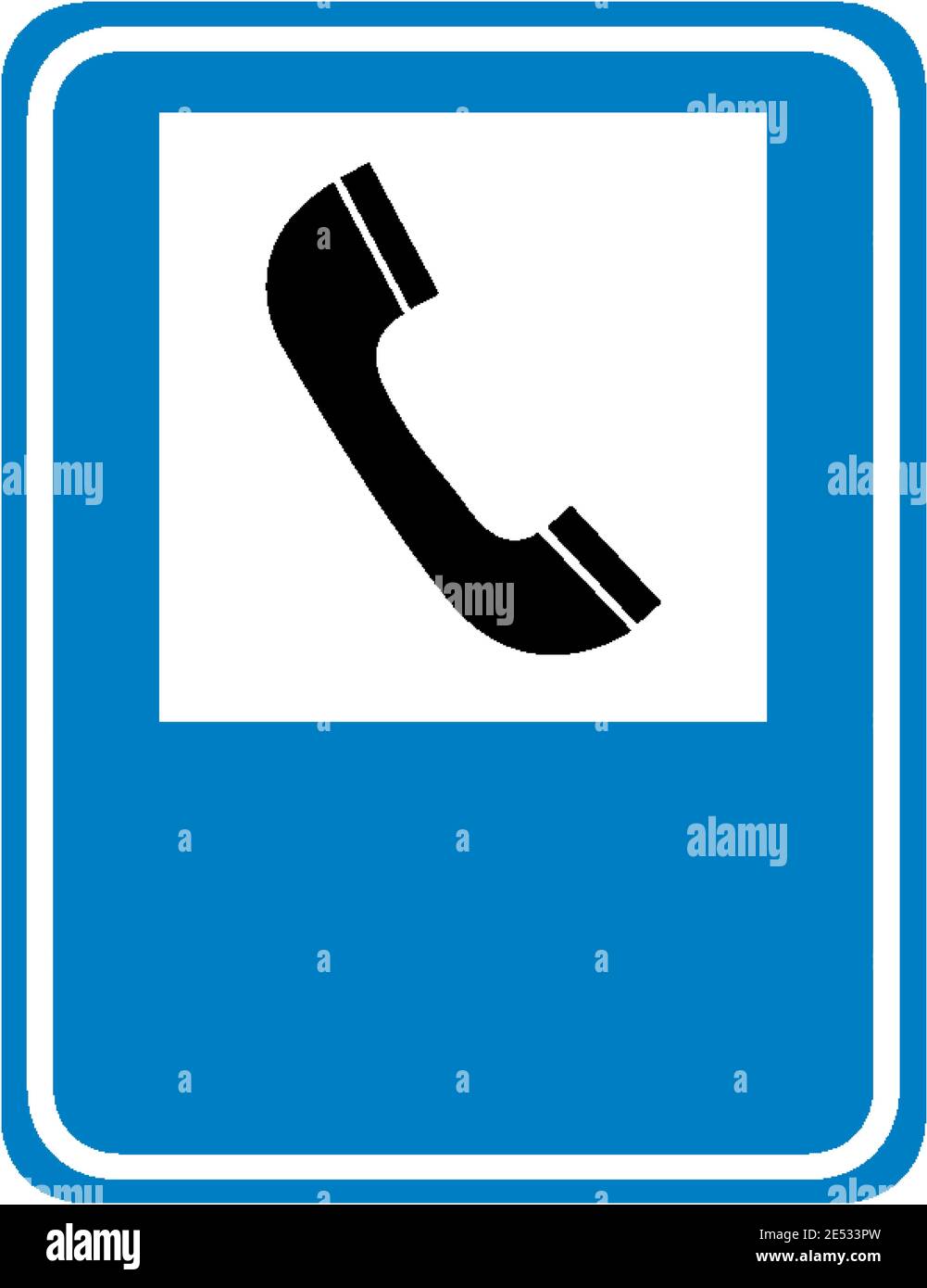 Telephone traffic sign isolated on white background illustration Stock ...