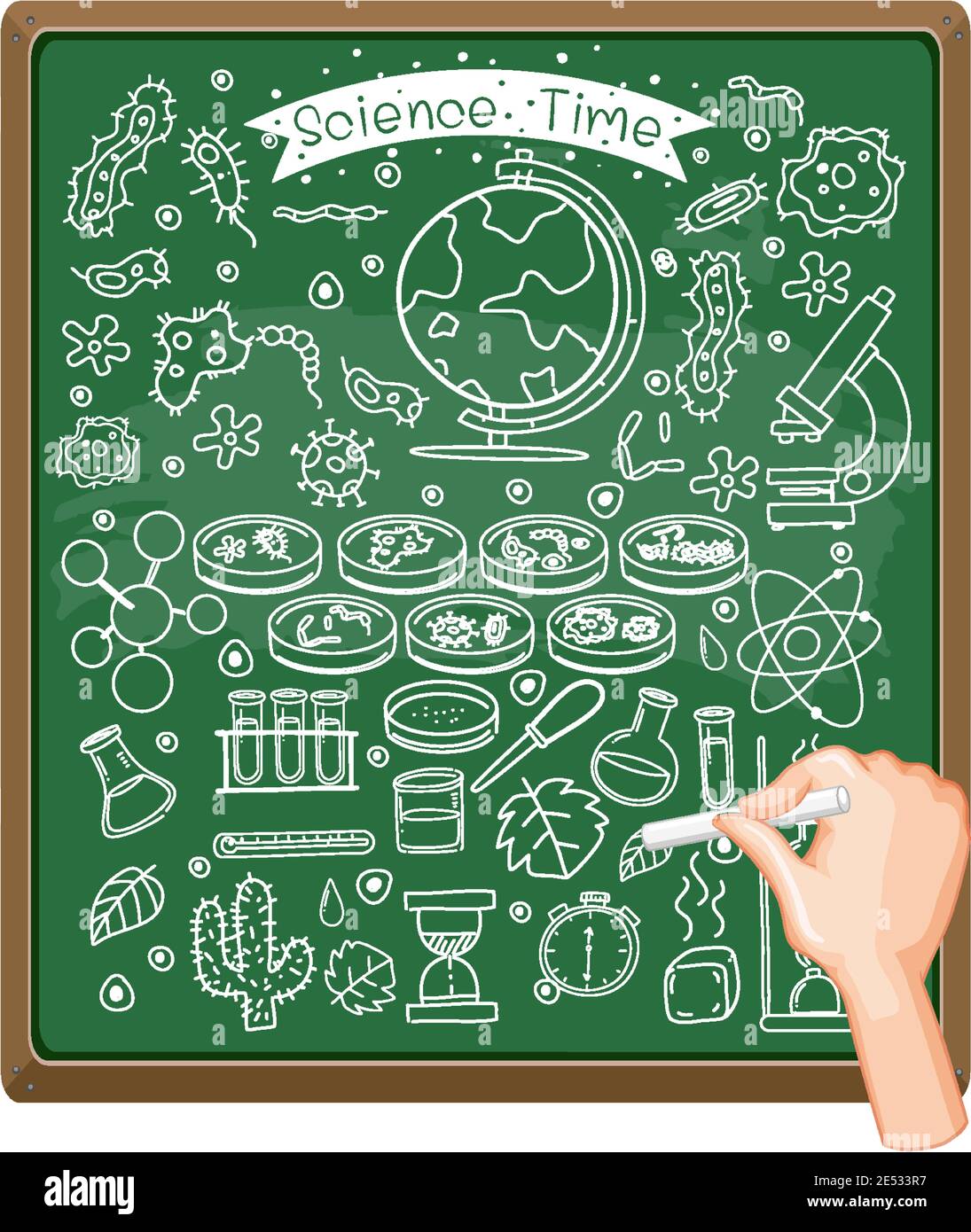 Hand drawing science element on chalkboard illustration Stock Vector ...