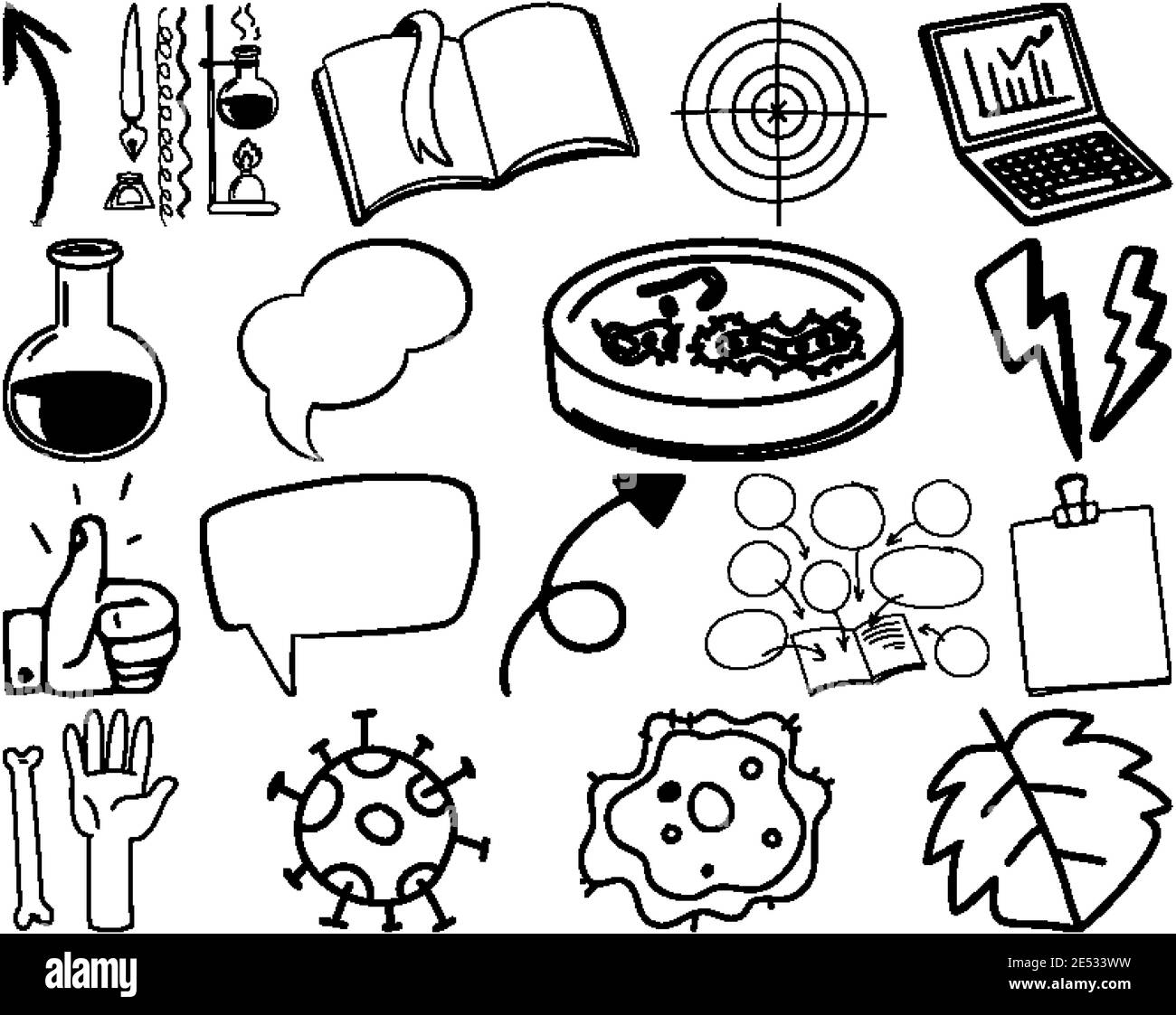 Set of item and symbol hand drawn doodle illustration Stock Vector ...