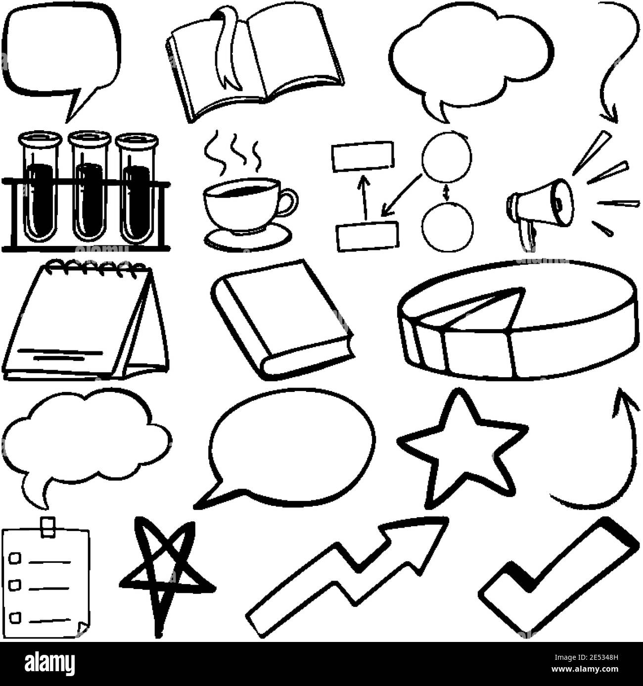 Set of item and symbol hand drawn doodle illustration Stock Vector ...