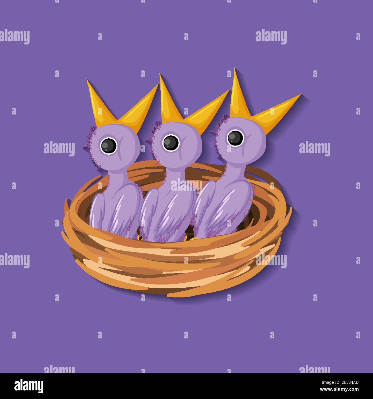 Purple chick cartoon character illustration Stock Vector Image & Art ...