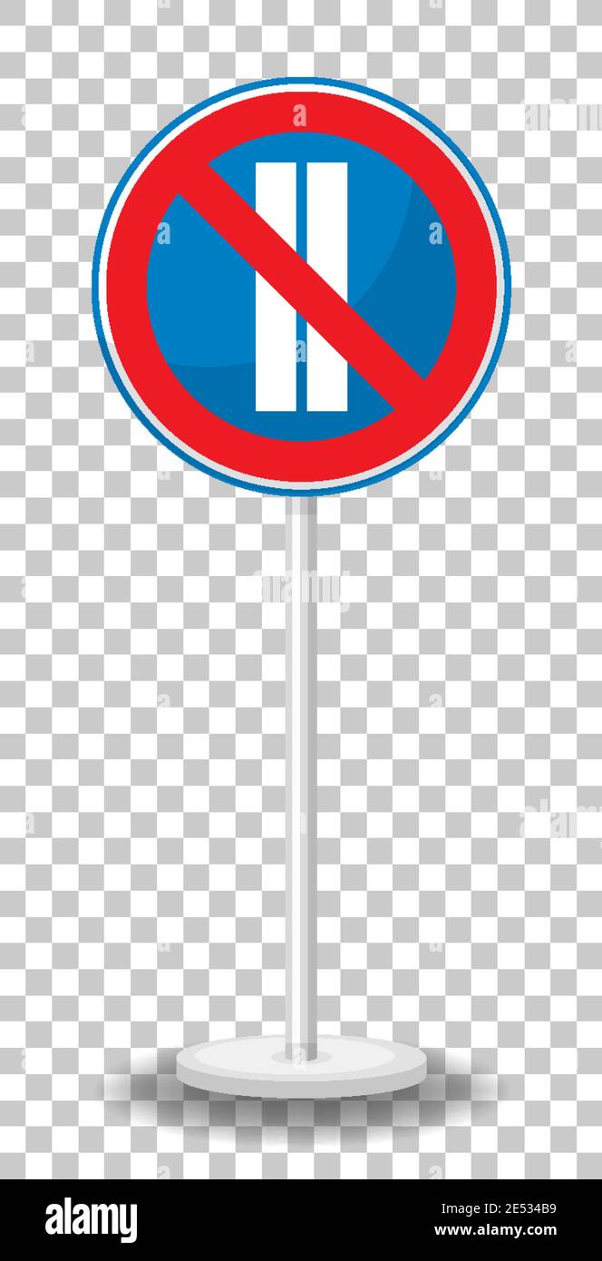 Parking prohibited on even days with stand isolated on transparent ...