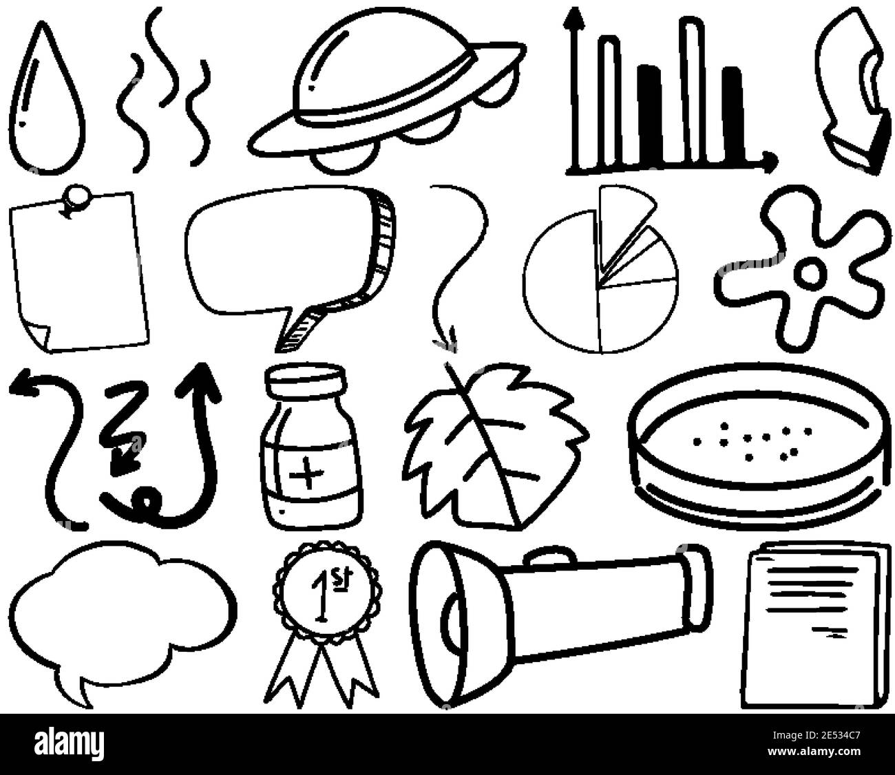 Set of item and symbol hand drawn doodle illustration Stock Vector ...