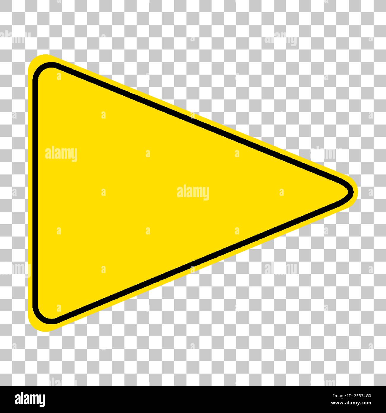Yellow traffic warning sign on transparent background illustration ...