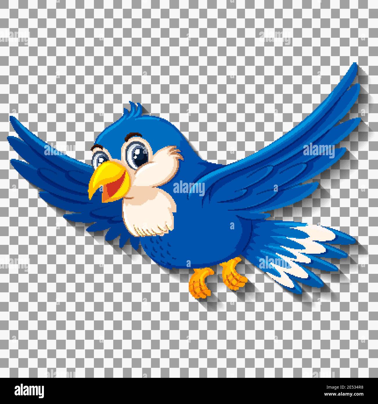Cute blue bird cartoon character illustration Stock Vector Image & Art ...