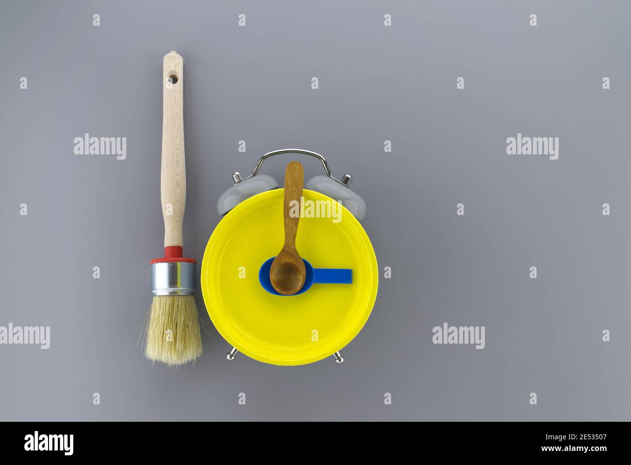 Creative DIY, decorating or renovations background with two clean ...