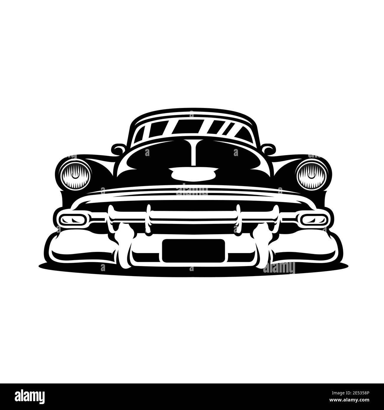 Retro classic car front view vector isolated Stock Vector Image & Art ...