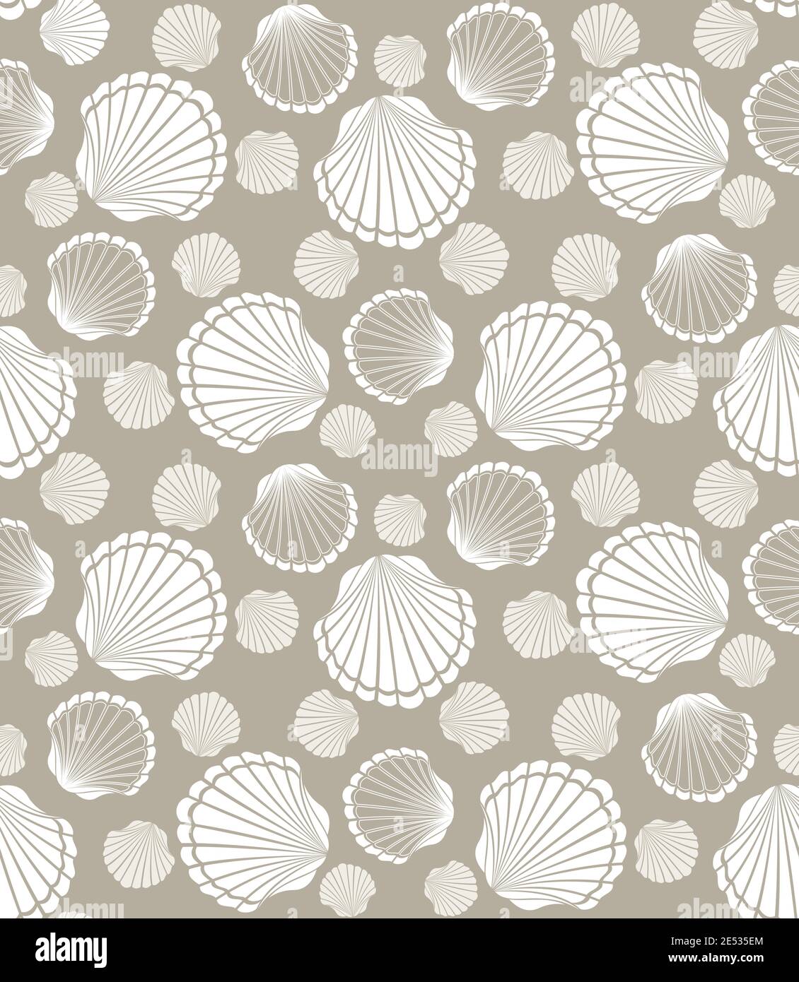 Seamless scallop seashell of mollusks pattern vector illustration Stock ...