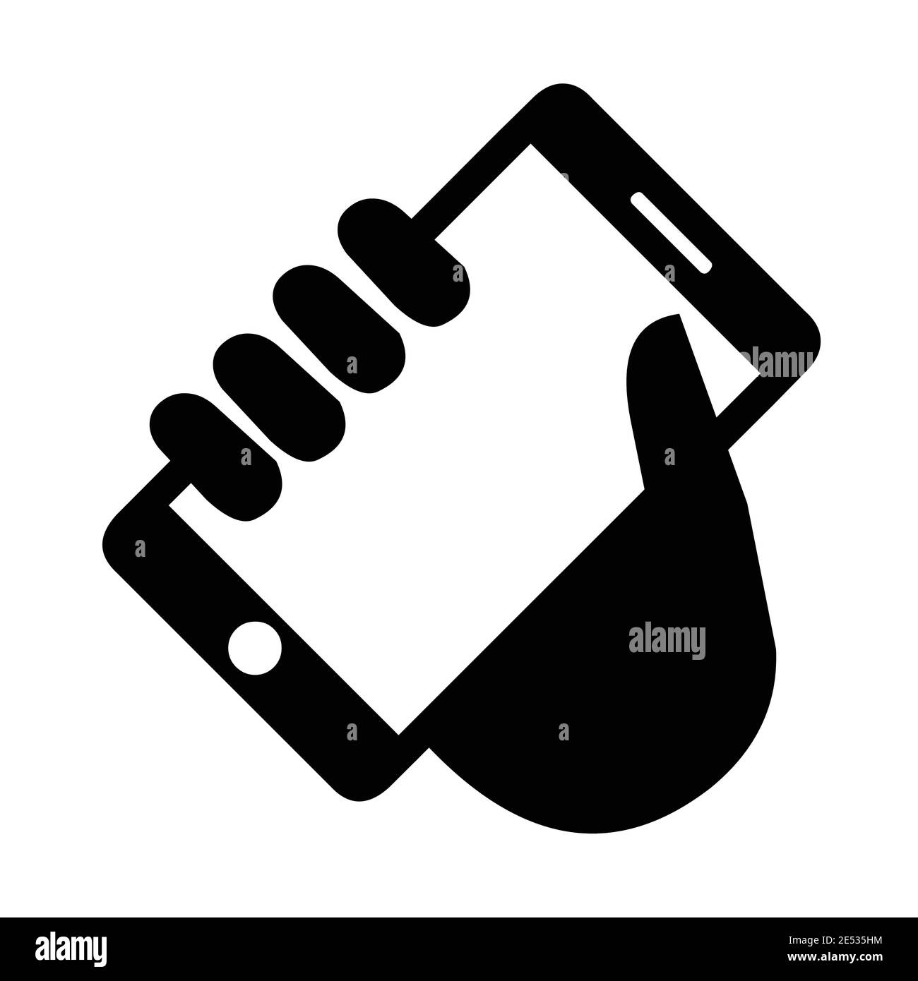 Hand holding a cellphone vector isolated icon Stock Vector Image & Art ...