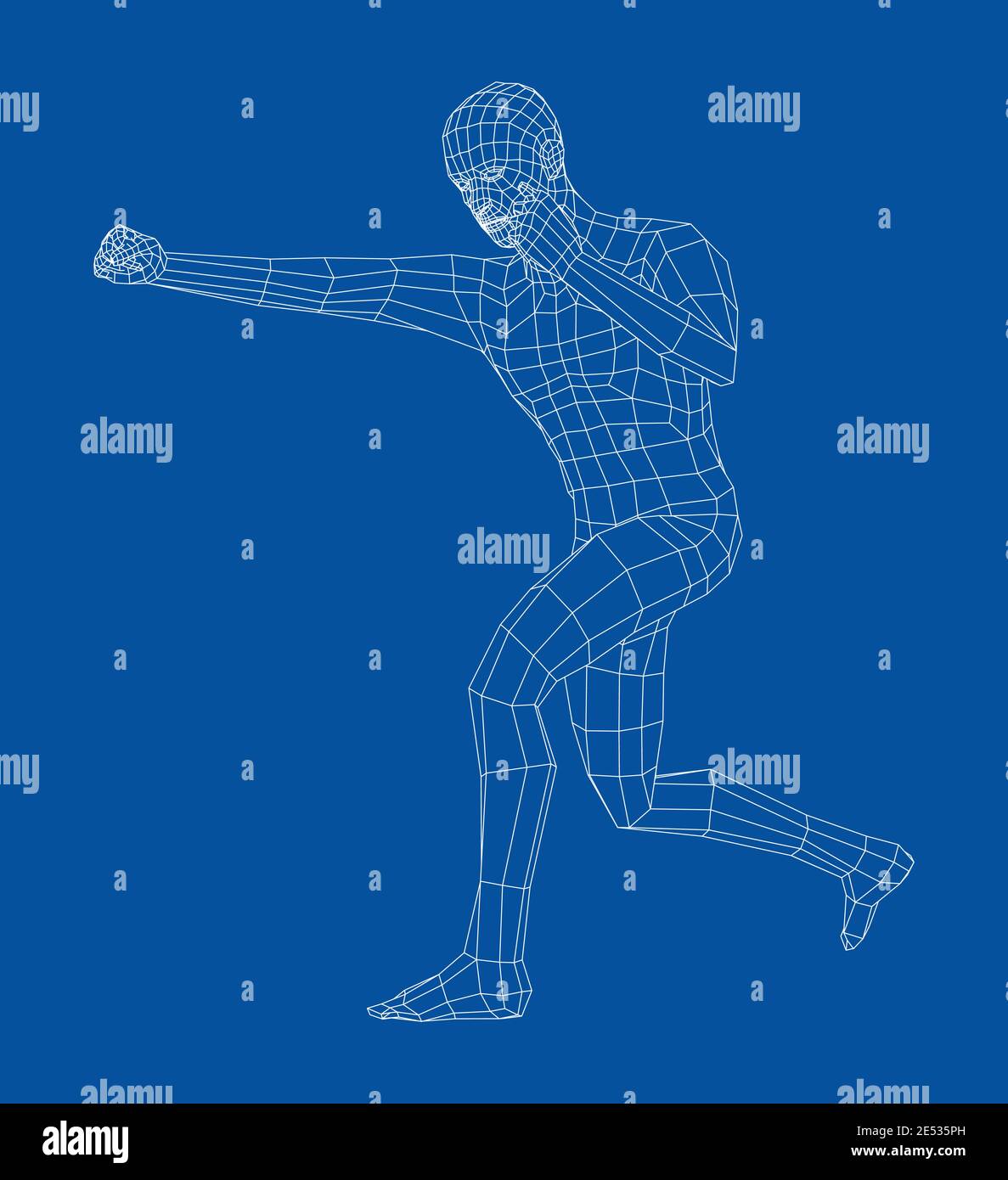 Wireframe boxing man. Vector Stock Vector Image & Art - Alamy