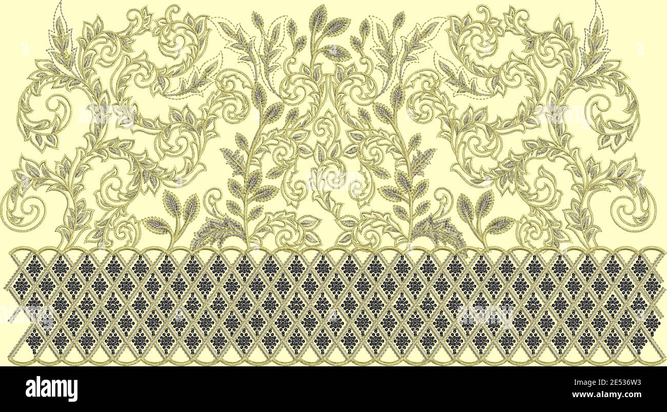 Mughal art work.indian traditional antique gold border Stock Photo - Alamy