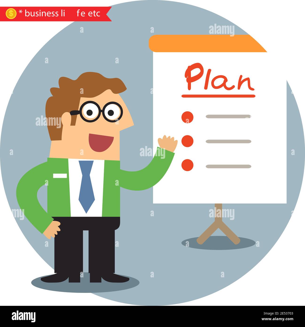 Presentation of a new business project plan vector illustration Stock ...
