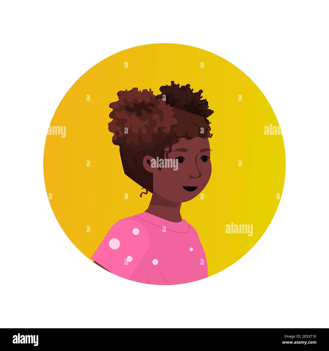 african american girl face avatar cute child female cartoon character ...