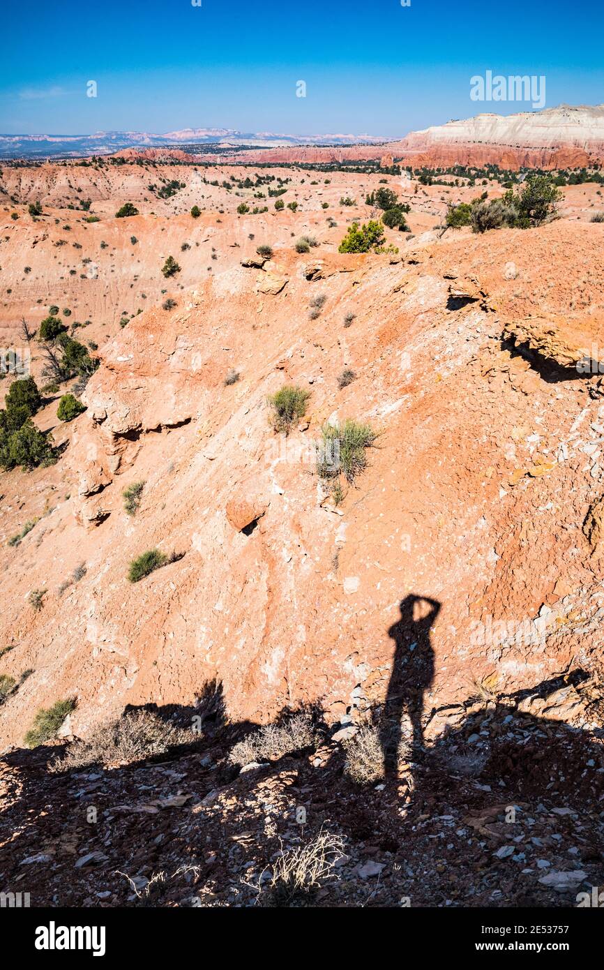 A photographers shadow while taking a picture in Kodachrome Basin State ...