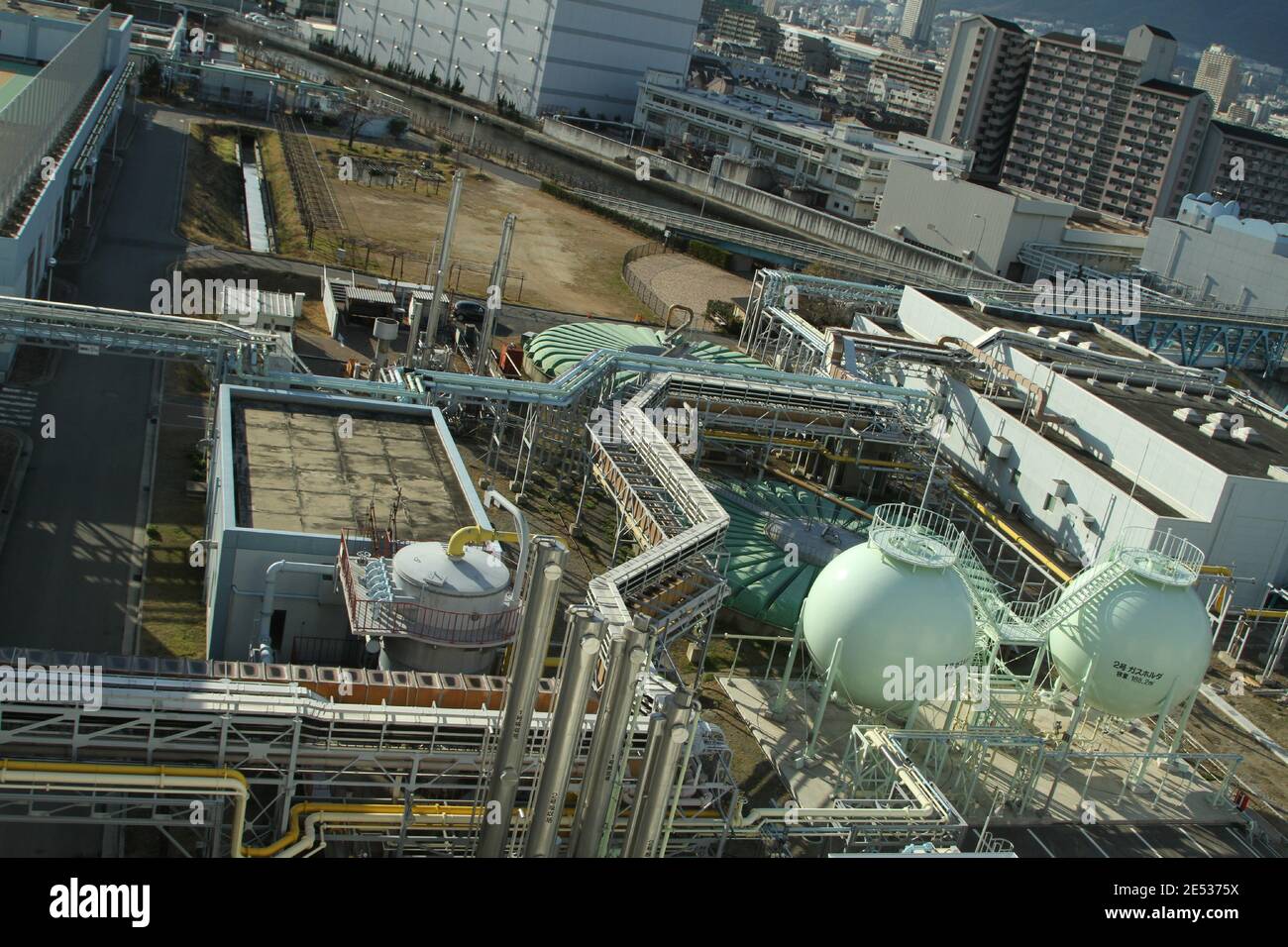 BIogas production plan in Kobe Japan Stock Photo - Alamy