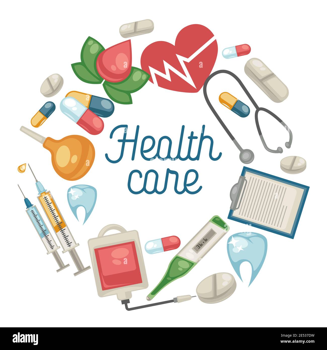 Pills and medical tools medicine treatment and healthcare medication ...