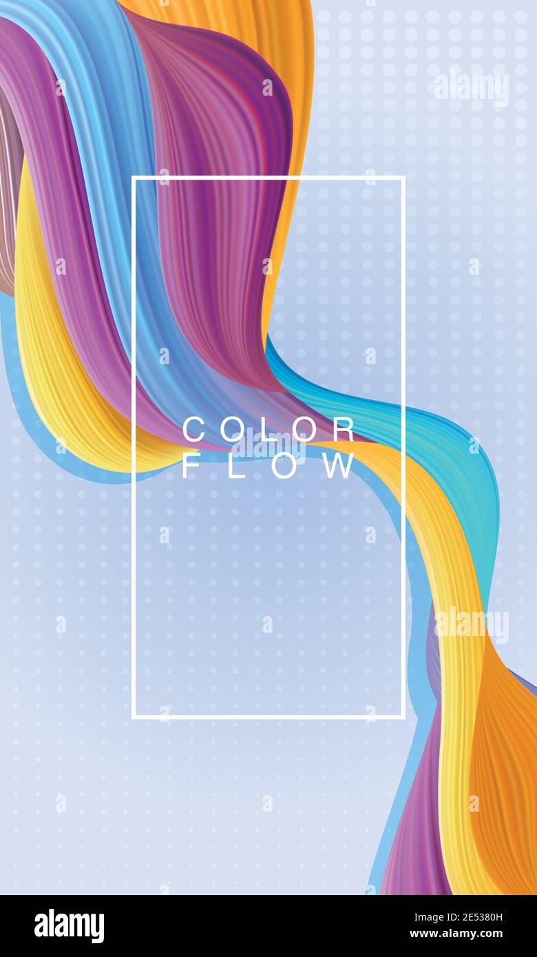 color vivid flow with rectangle frame background template vector ...