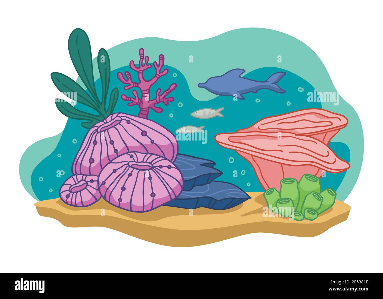 Ocean bottom and surface Stock Vector Images - Alamy