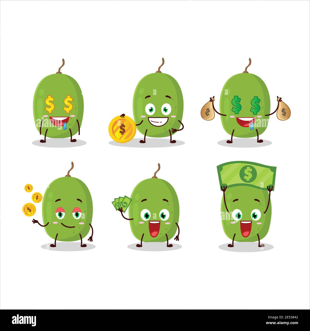 Ambarella cartoon character with cute emoticon bring money. Vector ...