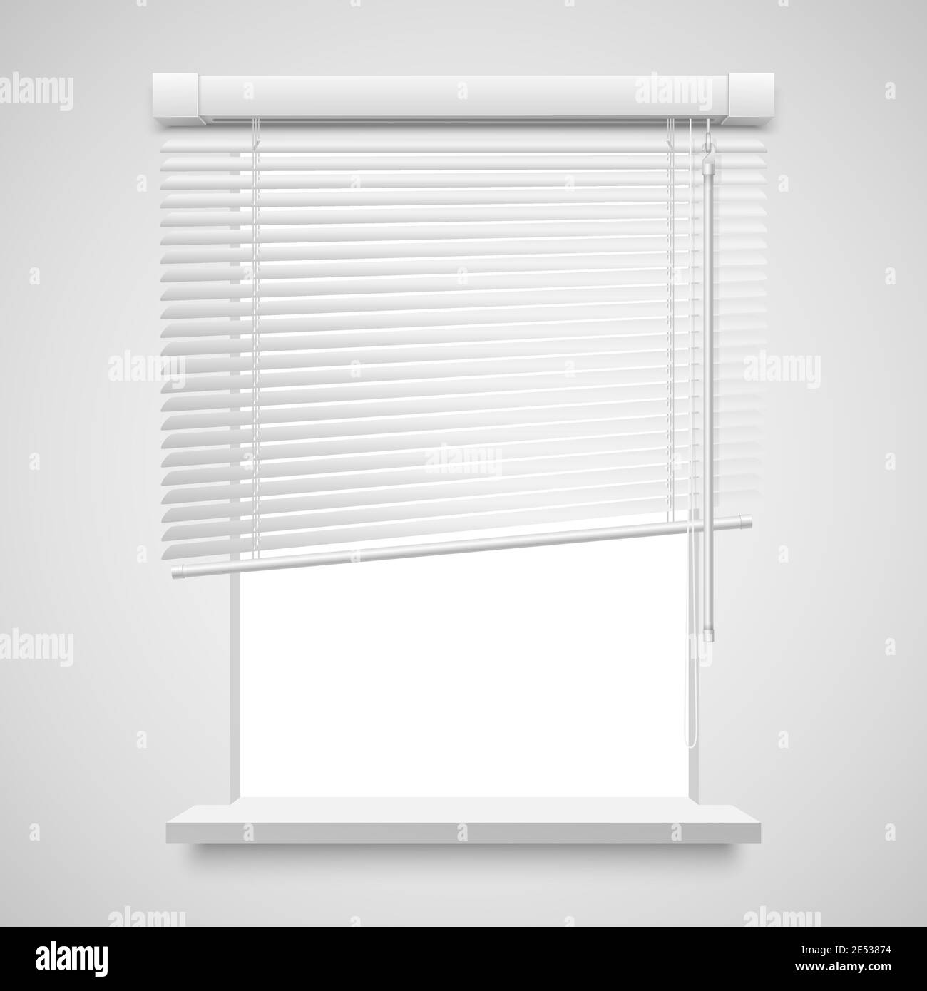 Realistic home related blinds vector illustration isolated on white ...