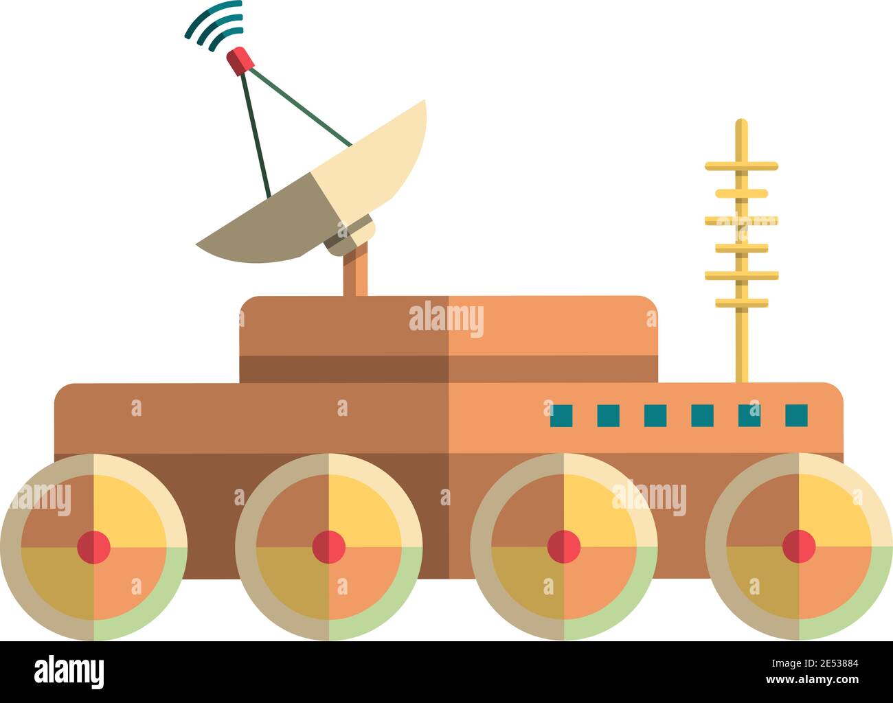 Moon rover icon, flat vector isolated illustration. Space exploration ...