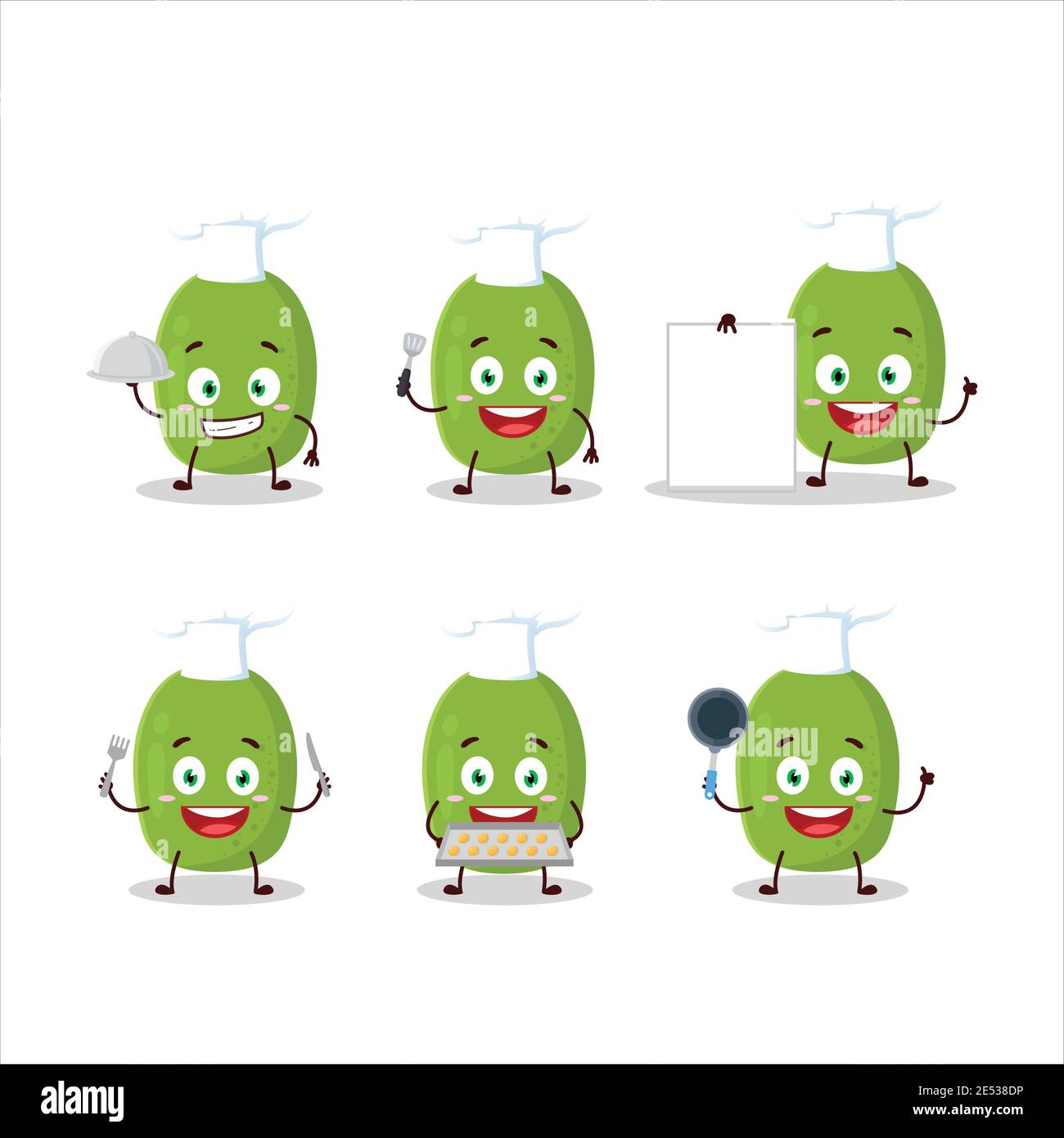 Cartoon character of ambarella with various chef emoticons. Vector ...