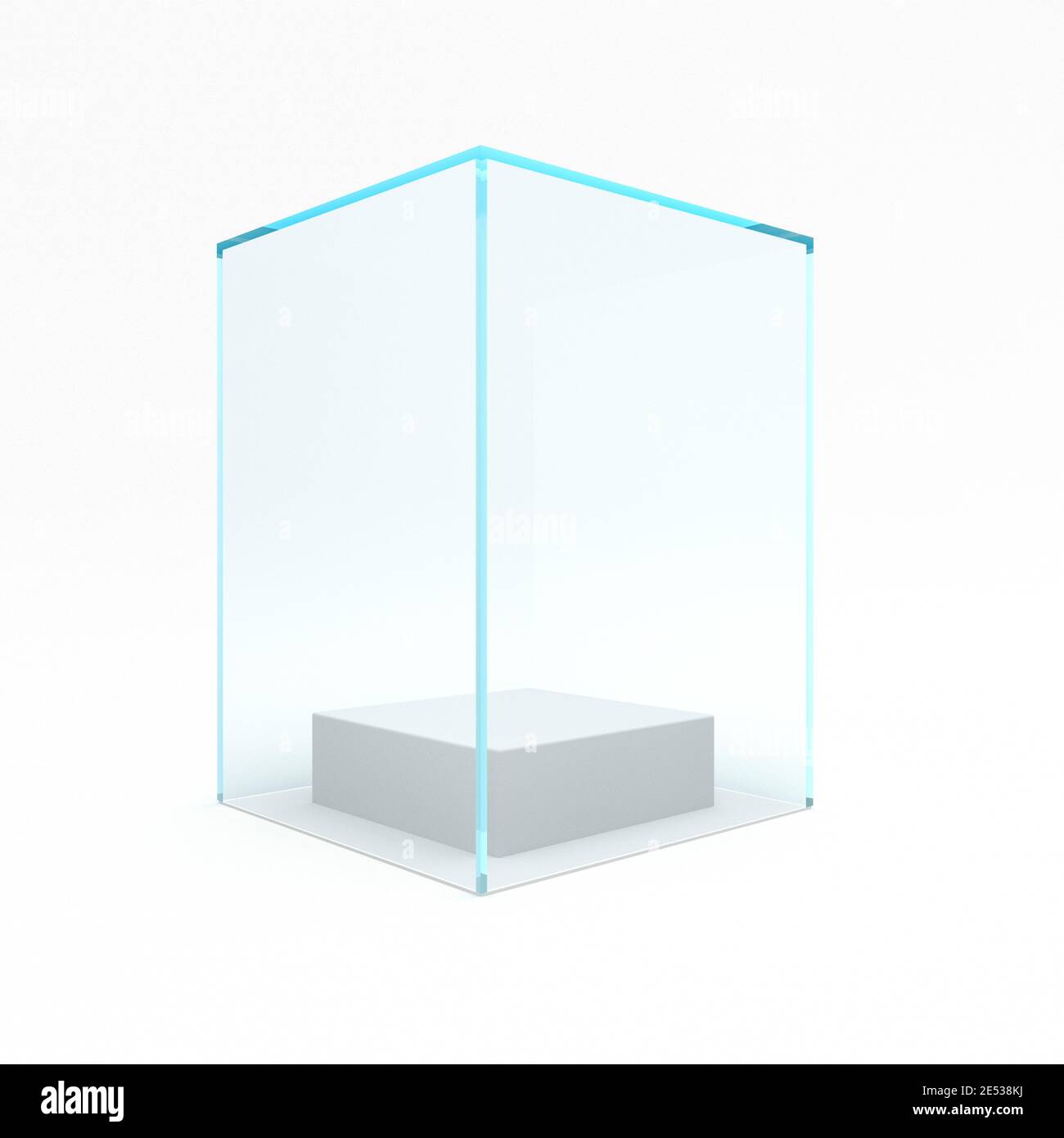 Empty glass showcase for exhibit presentation. 3d rendering Stock Photo ...
