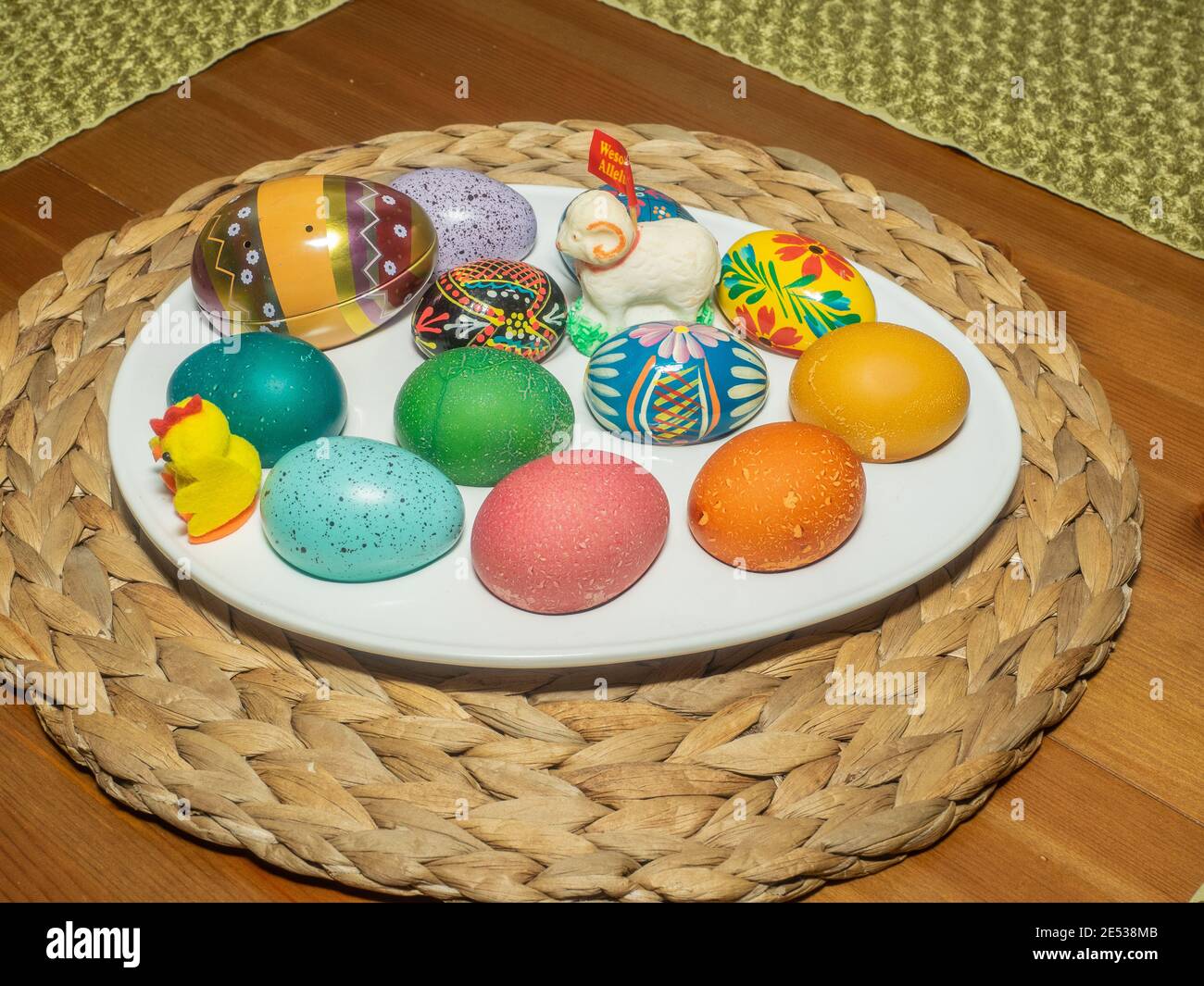 Easter decorations inside a house Stock Photo - Alamy