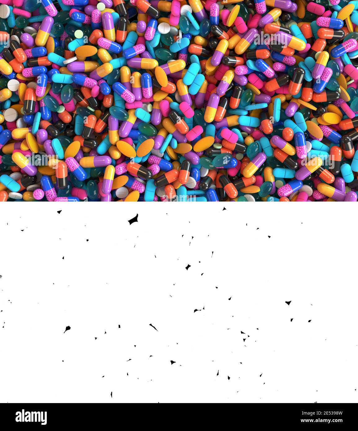 3D illustration of medicine pills flow with alpha layer Stock Photo - Alamy