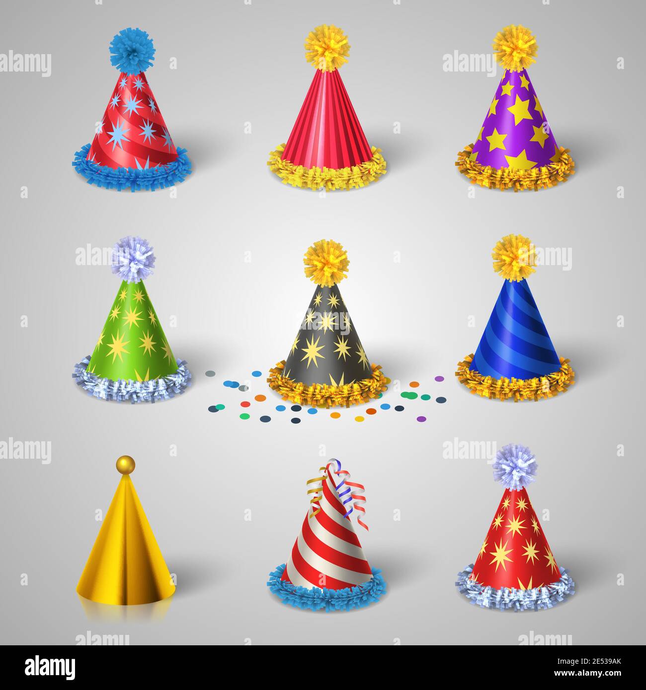 Party celebration hat icons set vector illustration Stock Vector Image ...
