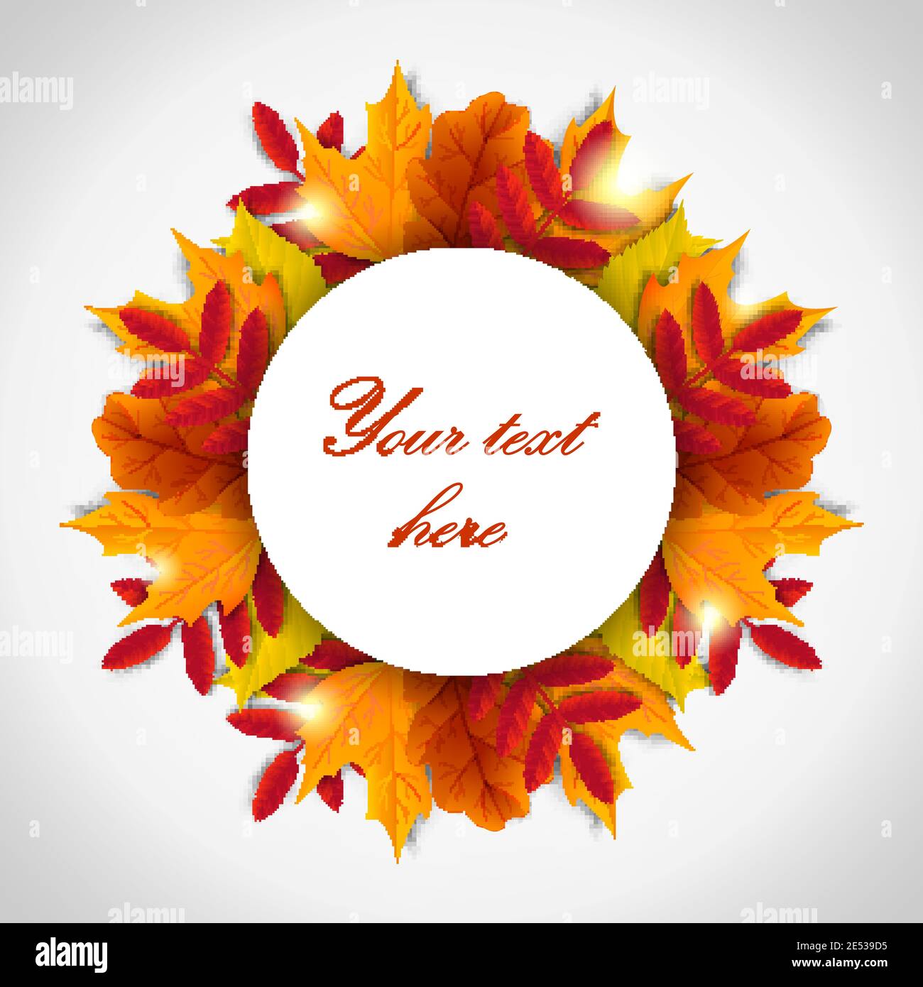 Autumn leaves frame template vector illustration Stock Vector Image ...