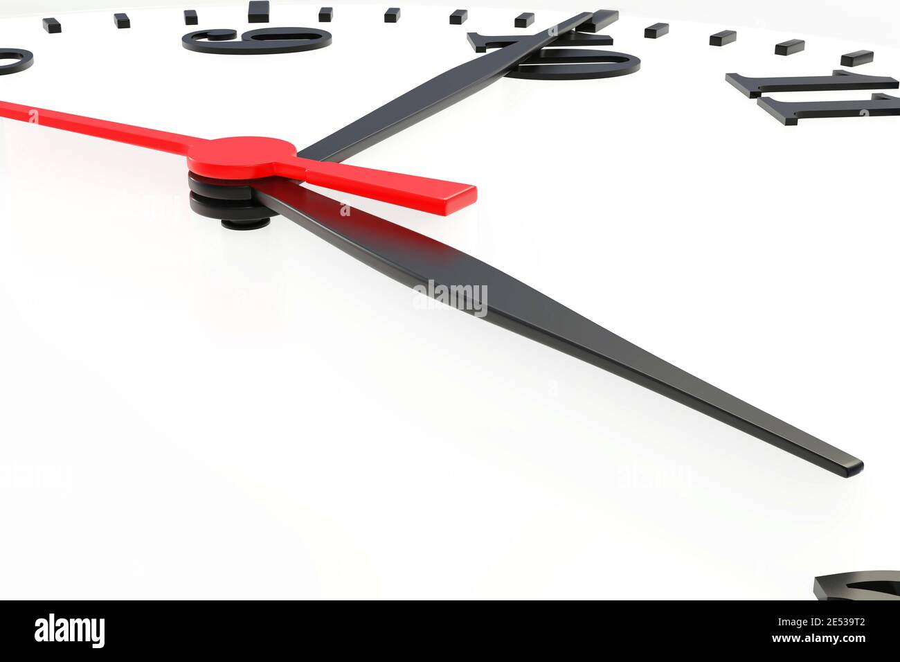 Clock hands on white background. Copy space for your background. 3d ...