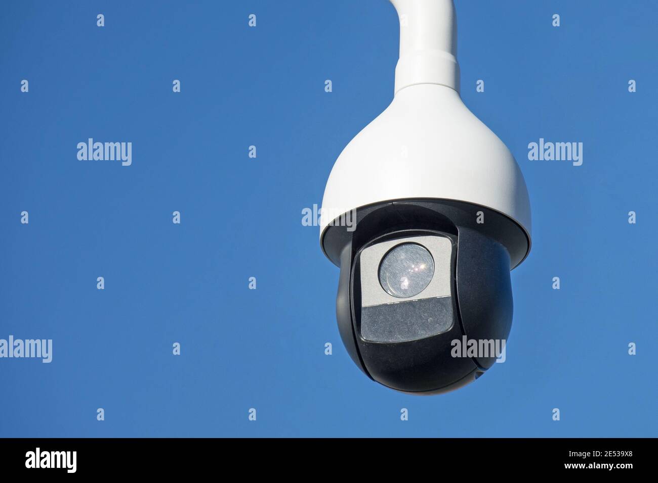 Round-shaped outdoor camera, order monitoring in the city Stock Photo ...
