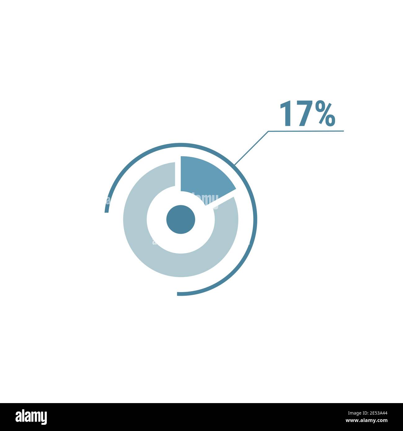 17 seventeen percent vector circle chart, percentage diagram graph for ...