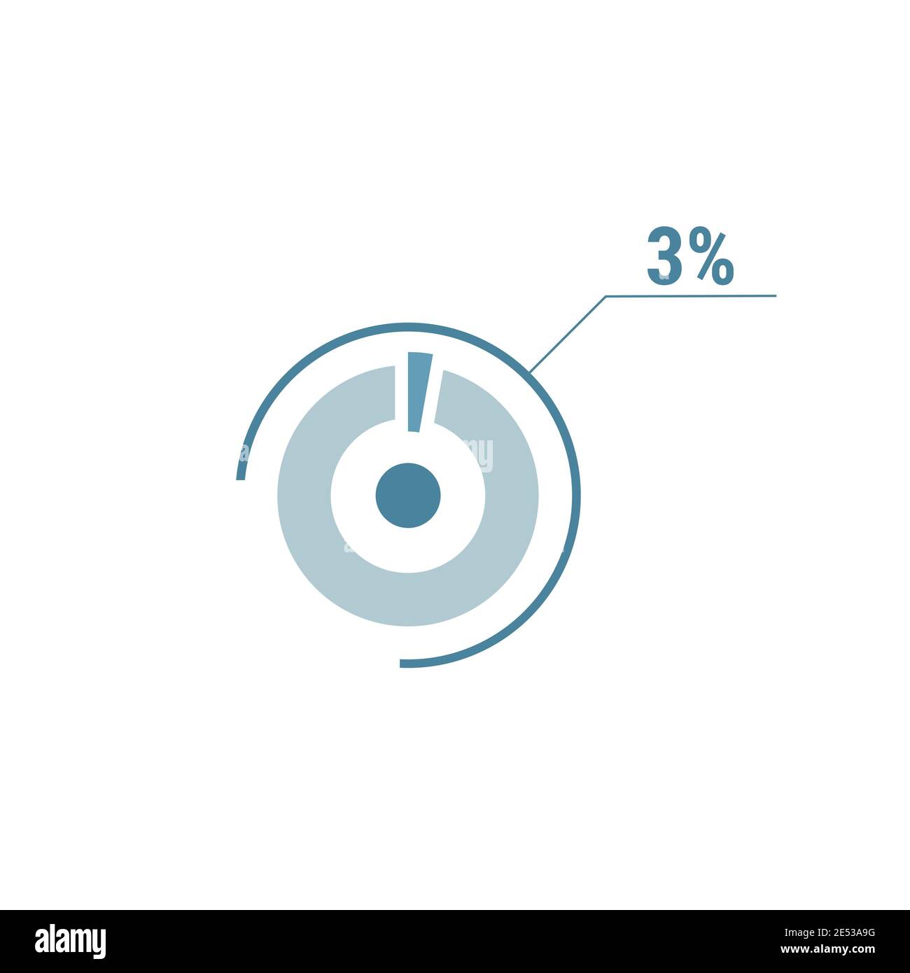 Three percent chart, 3 percentage diagram. Vector circle chart design ...