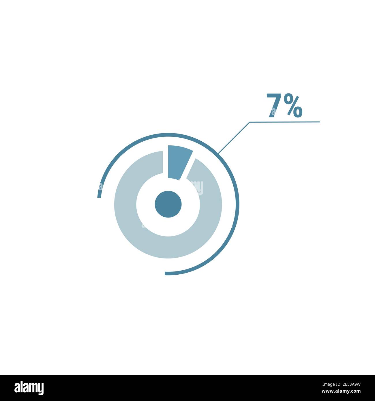 7 seven percent vector circle chart, percentage diagram graph for web ...