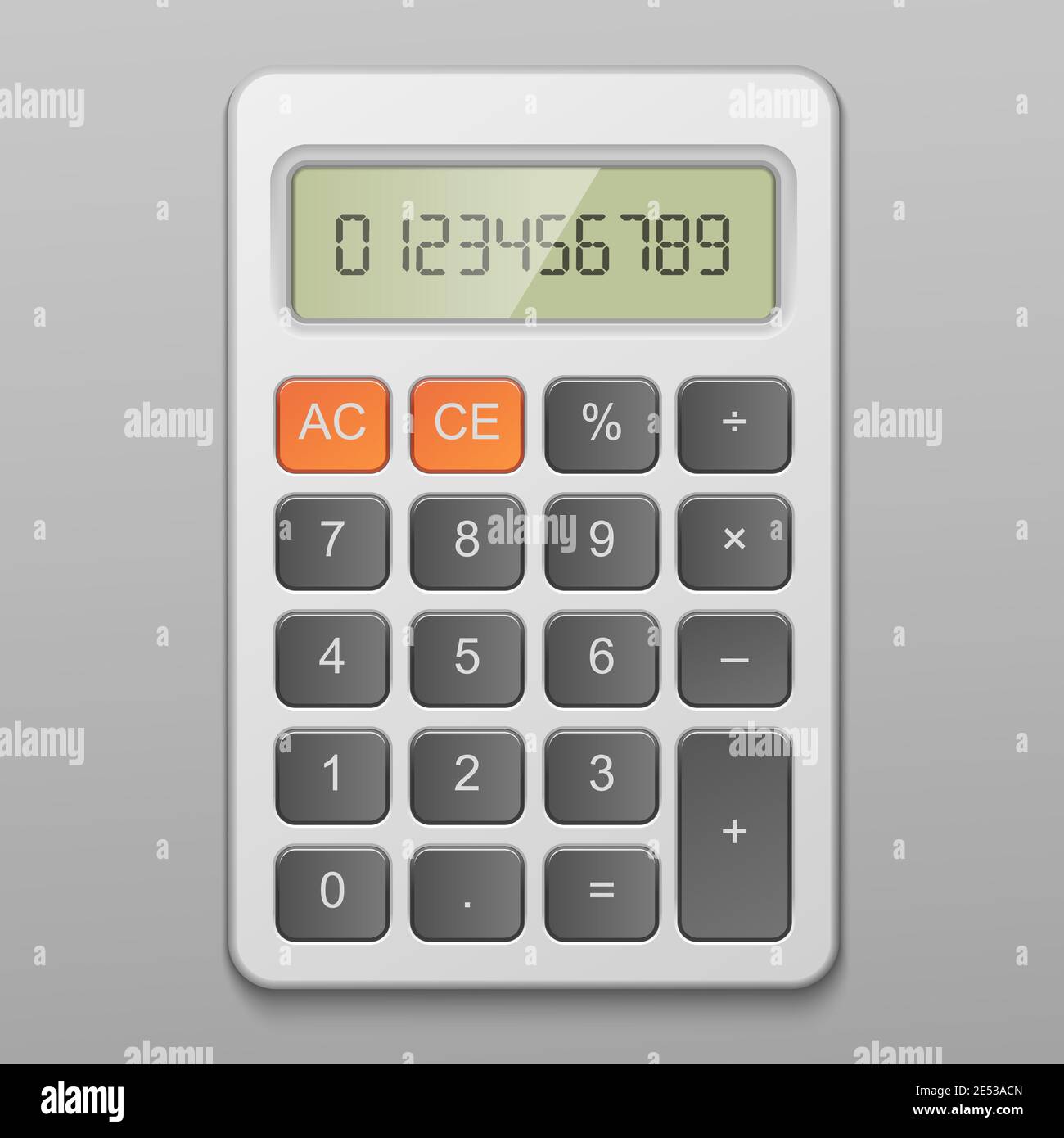 Realistic digital calculator item vector illustration isolated Stock ...